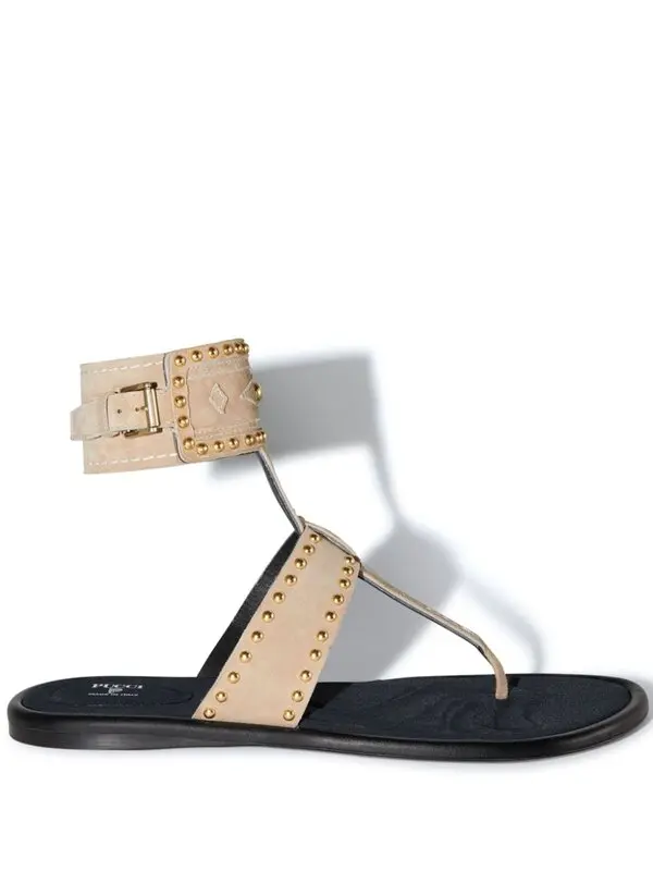Emilio Pucci Emilia Stud-embellished Flat Sandals - Brown
