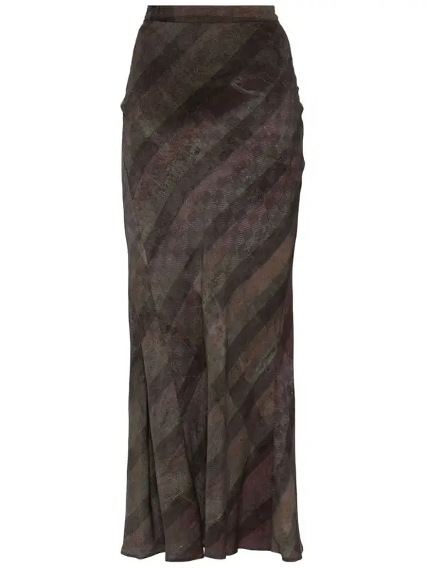 ZIGGY CHEN Long Silk-blend Skirt