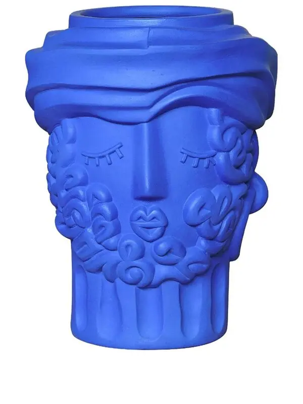 SELETTI Magna Graecia Terracotta Vase - Blue