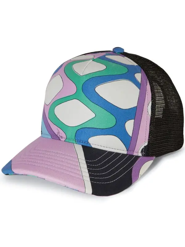 Emilio Pucci Vivara-print Panelled Cap - White