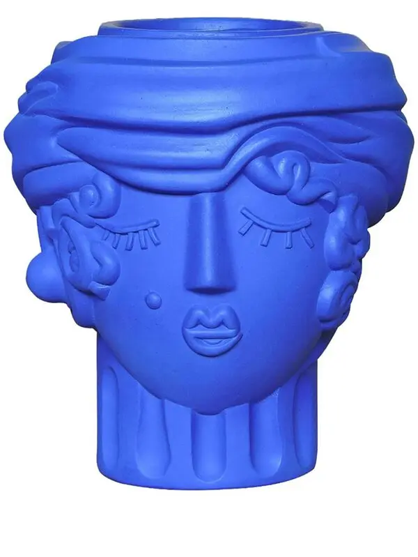SELETTI Magna Graecia Terracotta Vase - Blue