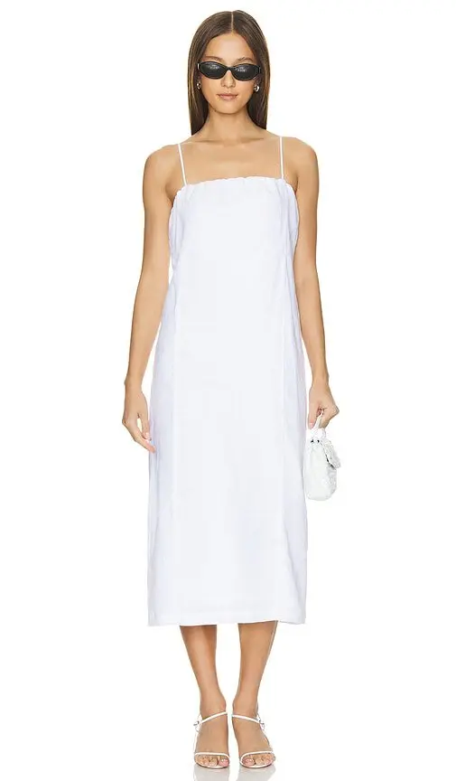 Donni. Linen Midi Dress In Powder - 73% Off | Editorialist