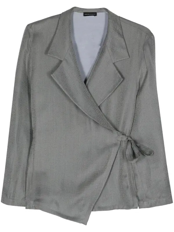 Emporio Armani Patterned Jacquard Wrap Blazer
