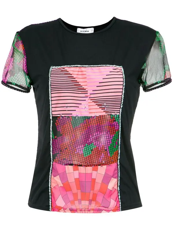 AMIR SLAMA Panels Beaded Blouse