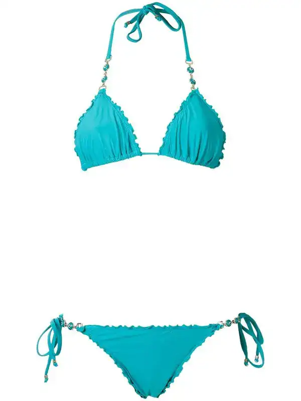 Amir Slama Triangle Bikini Set - Blue | Editorialist