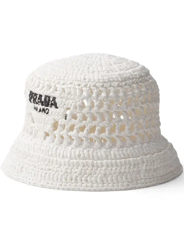 Prada Logo-embroidered Interwoven Bucket Hat