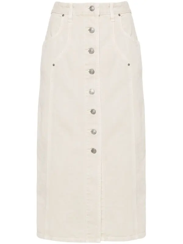 MARANT ETOILE Vandy Denim Midi Skirt - Neutrals