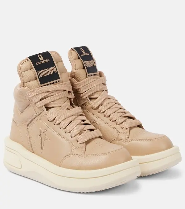 Rick Owens X Converse Turbowpn Leather Platform Sneakers