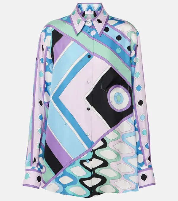 Emilio Pucci Vivara Printed Silk Twill Shirt