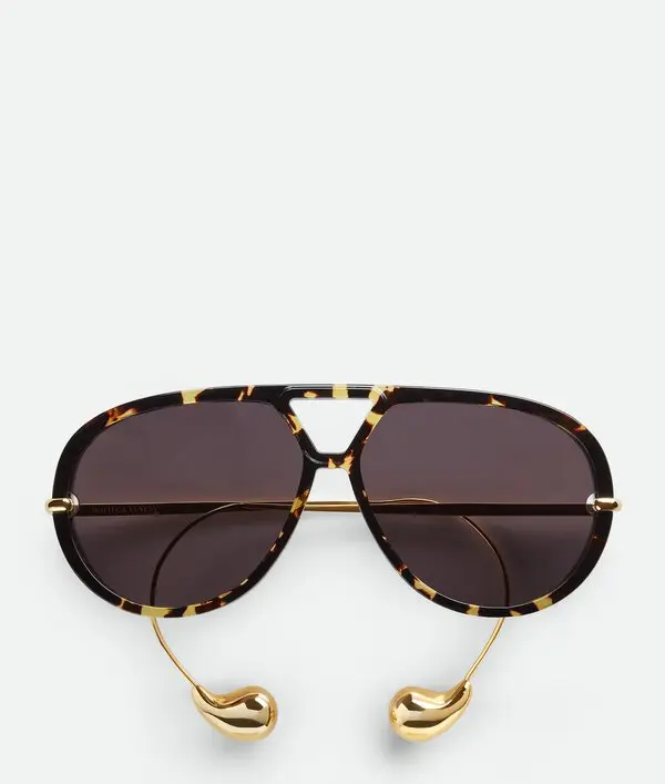 Bottega Veneta Aviator Sunglasses - Havana/grey