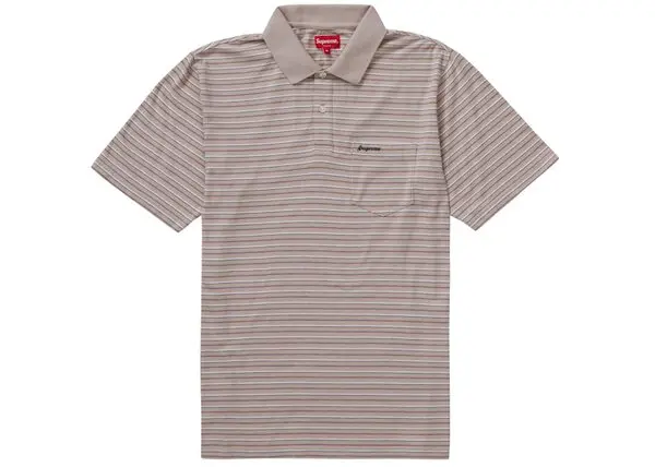 Supreme Thin Stripe Polo Shirt - Tan