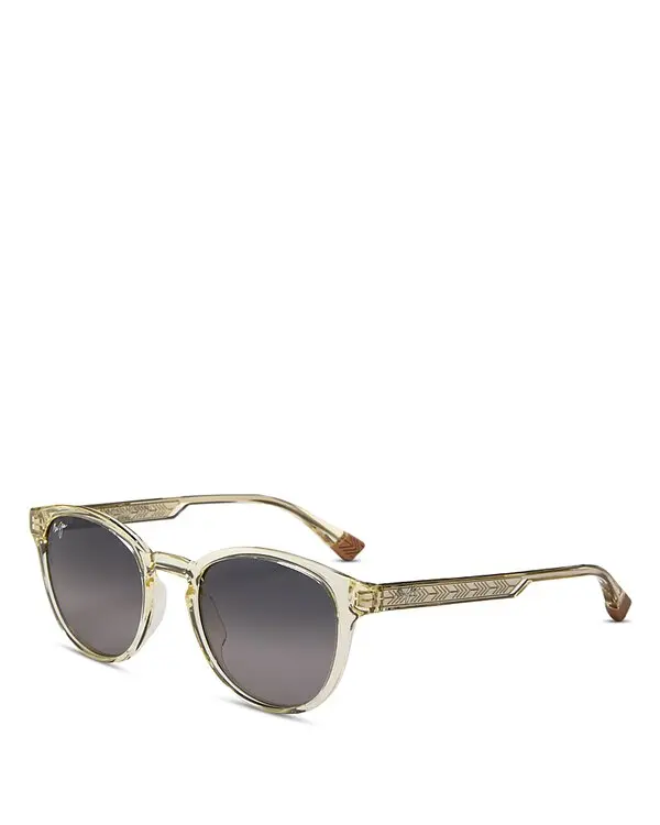 Maui Jim Hiehie Polarized Round Sunglasses, 50mm - Yellow/gray Polarized Gradient