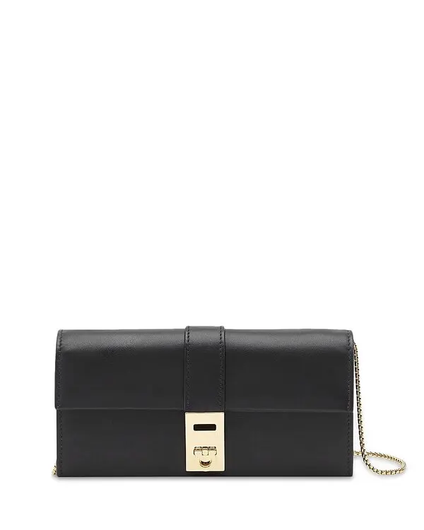 FERRAGAMO Hug Wallet Chain - Nero/gold