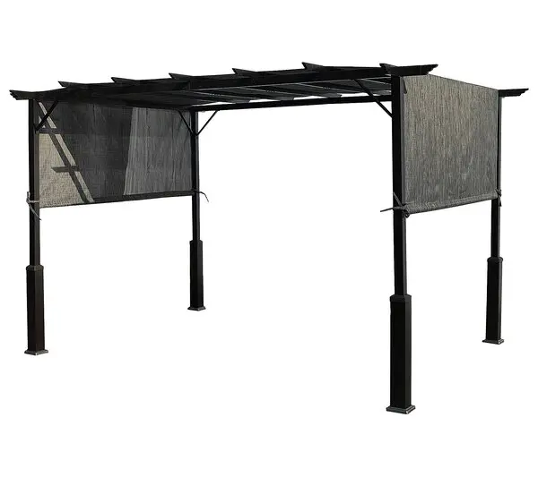 BACKYARD EXPRESSIONS 12 X 9 Metal Pergola W/ Ad Justable Top