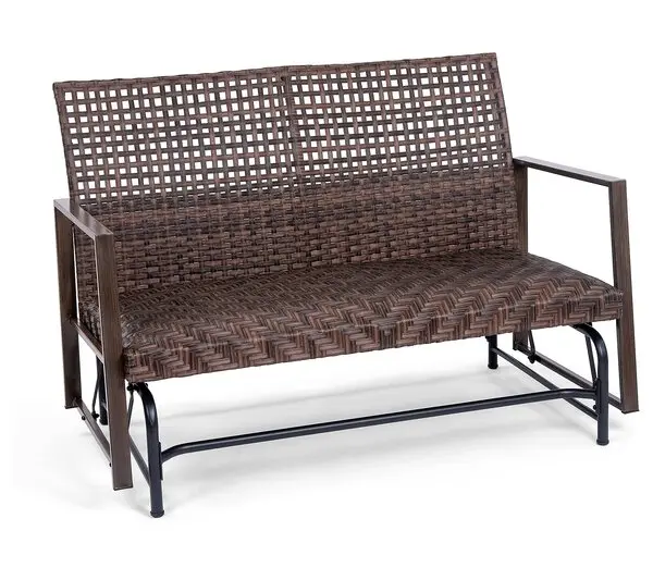 BACKYARD EXPRESSIONS Wicker 2 Person Patio Glid R