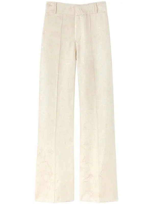 DESTREE Yoshismart Jacquard Trousers - Neutrals