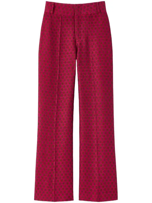 DESTREE Yoshismart Jacquard Cropped Trousers - Pink