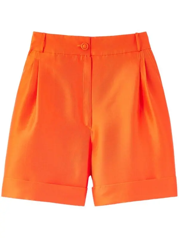 DESTREE Daniel Pleat-detail Shorts - Orange