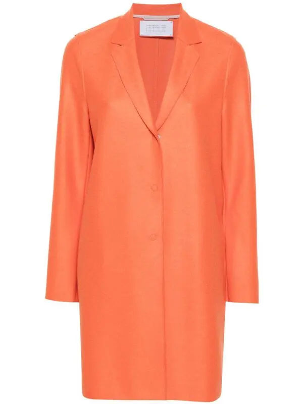 Harris Wharf London Cocoon Wool Coat - Orange