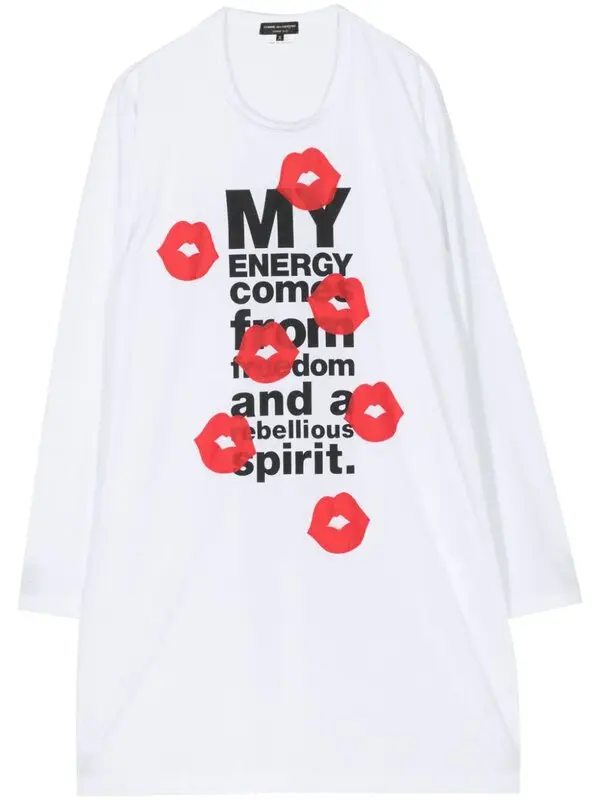 Comme Des Garçons Slogan-print Long-sleeve T-shirt