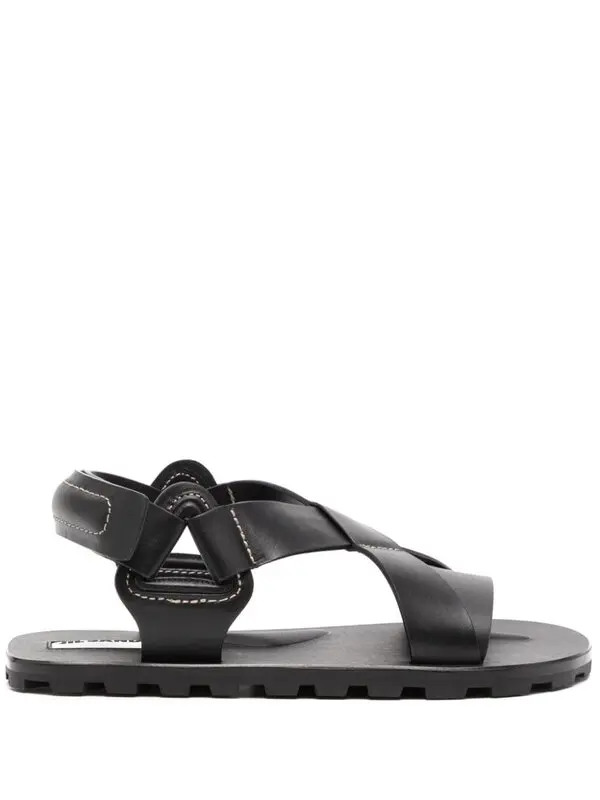 JIL SANDER Crossover-strap Flat Leather Sandals