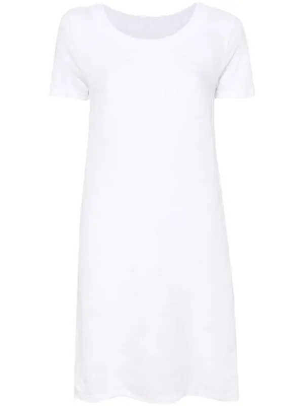 120% Lino Short Sleeve Linen Dress In White - 31% Off | Editorialist