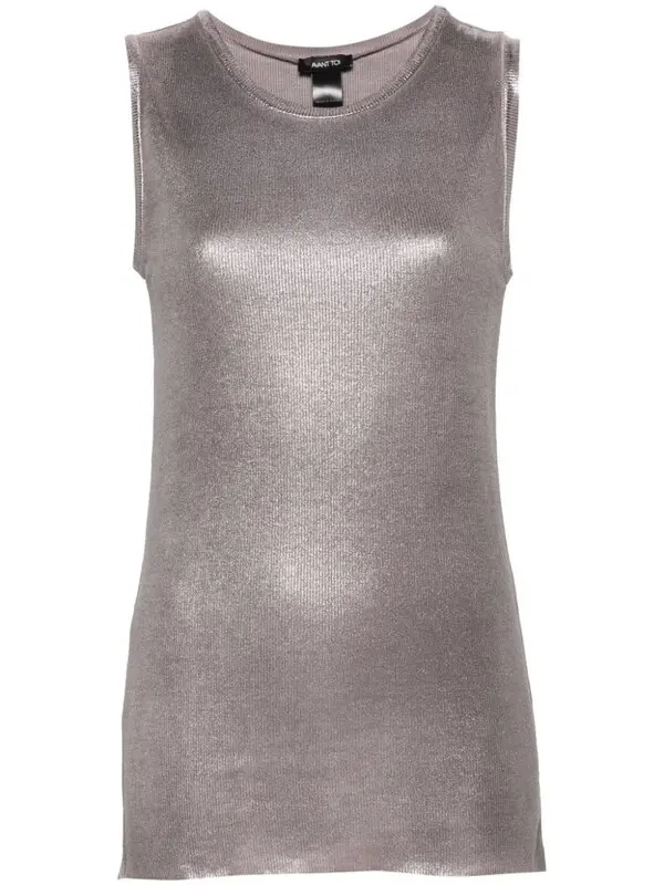 Avant Toi Lamé Ribbed Tank Top