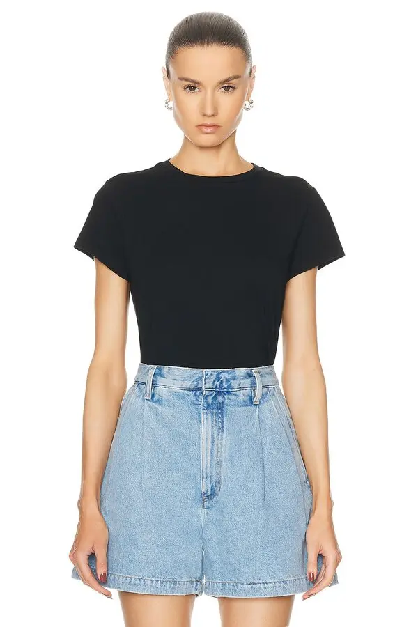 AGOLDE Adine Shrunken Tee - Black