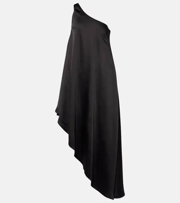 Norma Kamali Asymmetric One-shoulder Satin Midi Dress