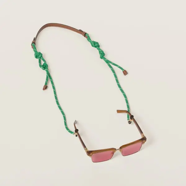Miu Miu Glasses Cord - Cognac/emerald Green