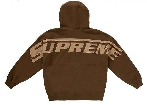 Supreme Wrapped Half Zip Hooded Sweatshirt - Dusty Brown