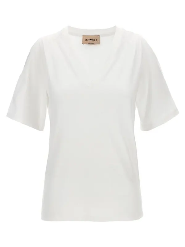 LE TWINS Cotton T-shirt With Cut-out Detail - White