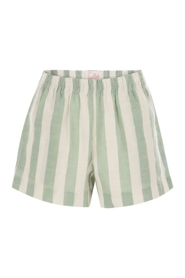 MC2 SAINT BARTH Meave Striped Cotton Shorts - Multicolor