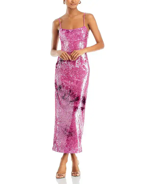 fitted lace wedding dress Bella Bardot Maxi Dress With Thigh Split And Train main image 1