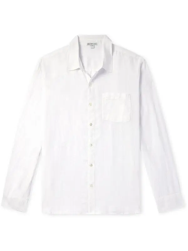 JAMES PERSE Garment-dyed Linen Shirt - White