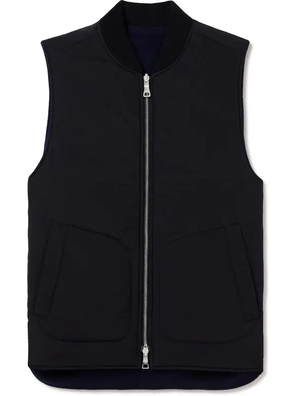 Mr P. Reversible Padded Wool-blend Gilet