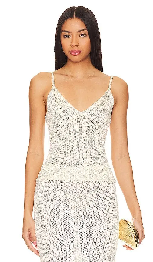 ASTA RESORT Carolina Camisole - Ivory Sequin