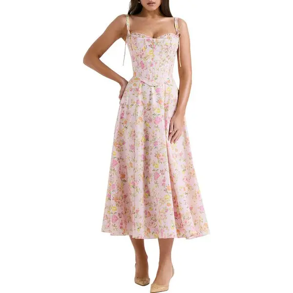House Of Cb Clarabelle Floral Print Maxi Dress - Pink Floral Print