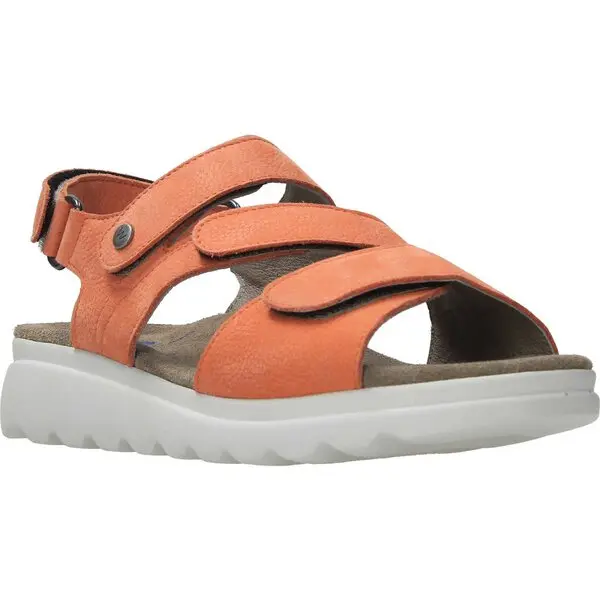 WOLKY Ikaria Ankle Strap Platform Wedge Sandal - Light Orange Nubuck
