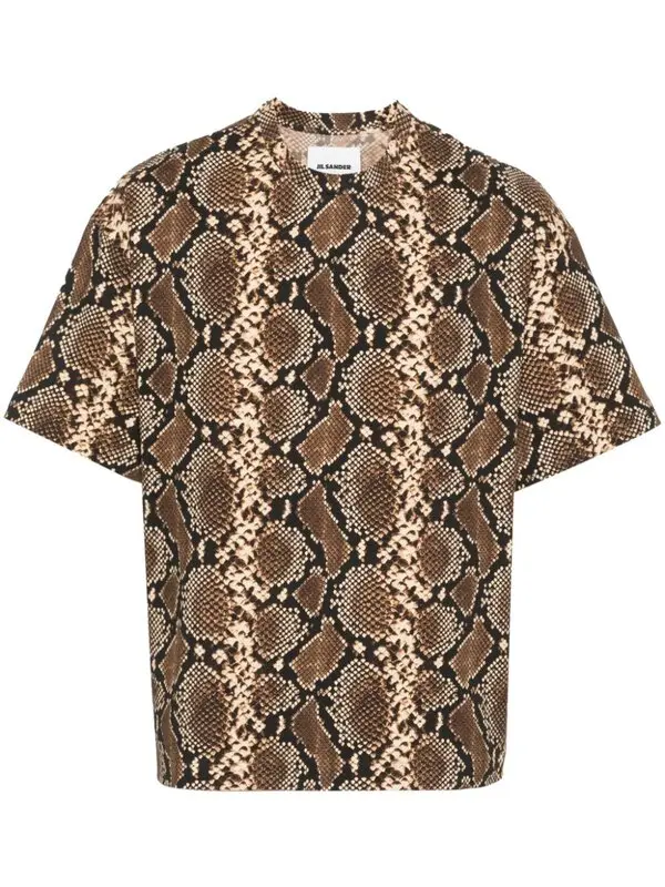 JIL SANDER Snake-print Cotton T-shirt