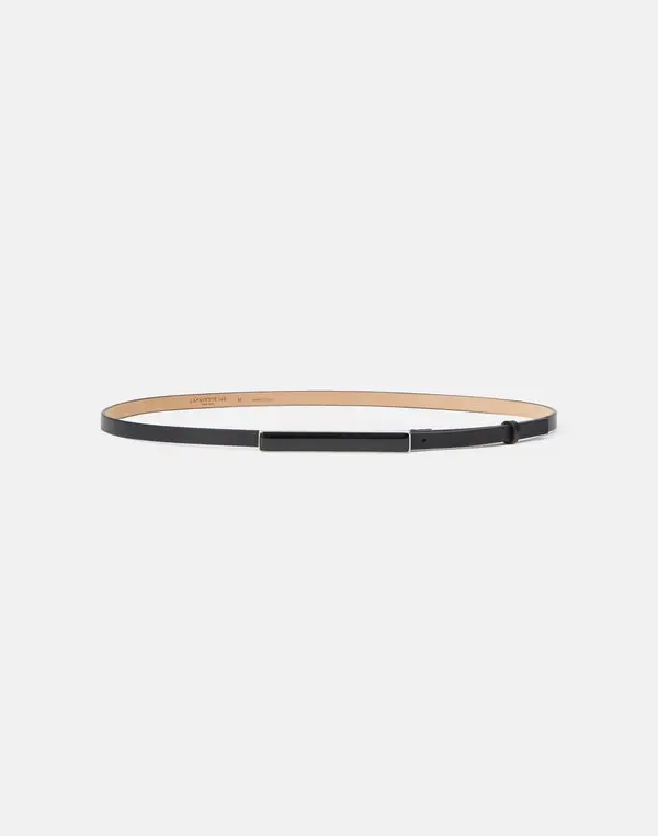 Lafayette 148 New York Hand-painted Enamel Block Pendant Leather Belt