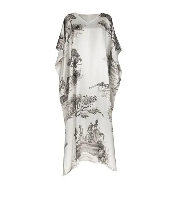 Gingerlily X Sheila Bridges Mulberry Silk Harlem Toile Kaftan - Ivory