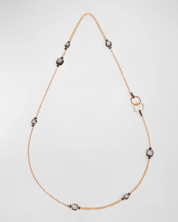 Pomellato Nudo Long Gemstone Necklace - Obsidian