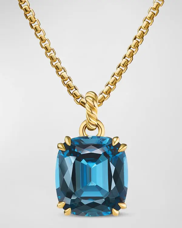 David Yurman Marbella Enhancer With Gemstones In 18k Gold - Blue Topaz