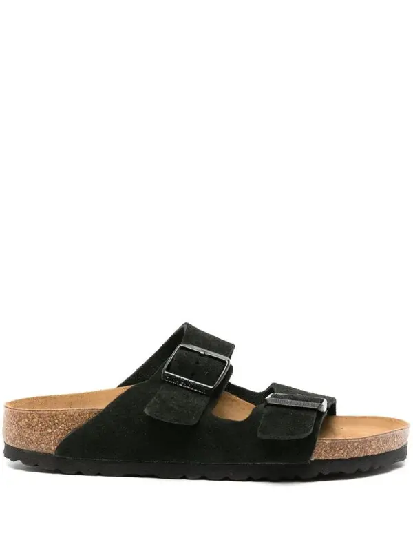 BIRKENSTOCK Arizona Suede Slippers - Black