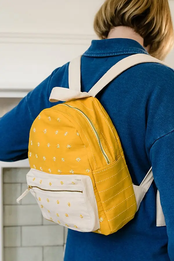 ANCHAL Small Daisy Backpack - Mustard