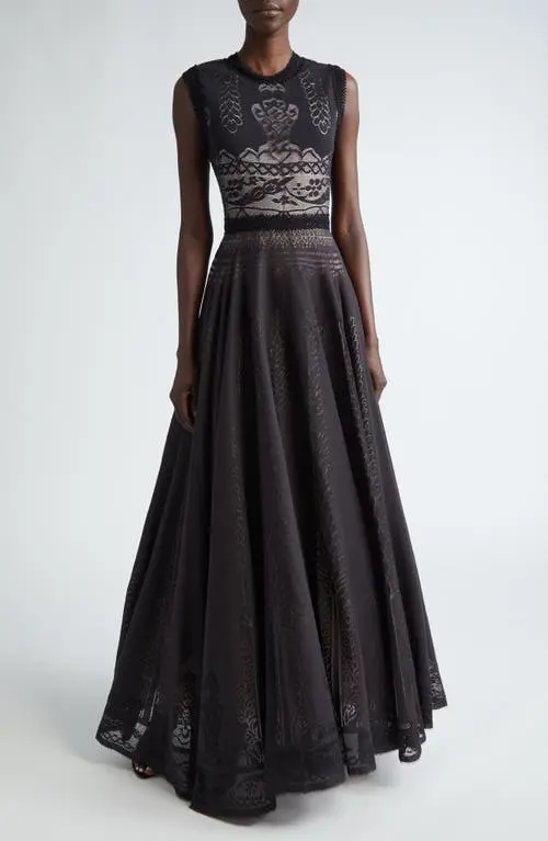 Giambattista Valli Garden Of Eden Macramé Trim Lace Maxi Dress In