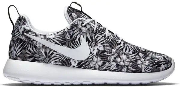 Nike Roshe One Print Floral Black White Black/White Editorialist