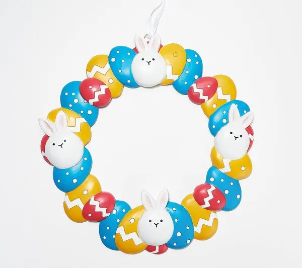 TEMP-TATIONS As Is 16' Resin Figural Spring Wreath