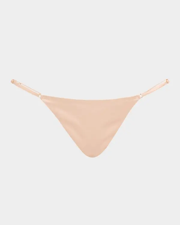 Kiki De Montparnasse Tous Les Jours Stretch Silk G-string - Blush